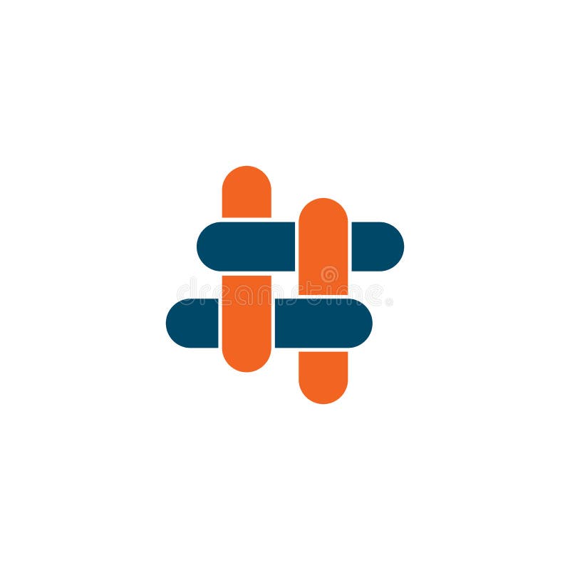 Hash Tag Logo Design Vector Template Stock Vector - Illustration of ...