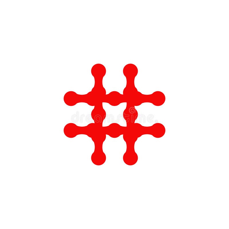 Hash Tag Logo Design Vector Template Stock Vector - Illustration of ...