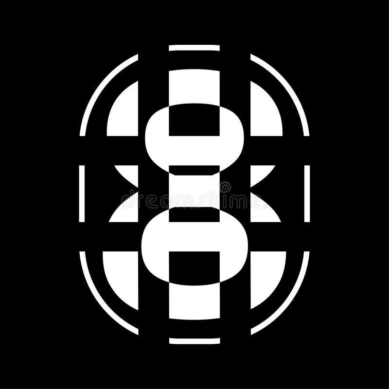 Hash Tag 8 Number Design Monogram Stock Illustration - Illustration of ...