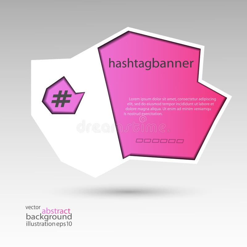 Hashtag Banner Abstract for Background Red-violet and White Vector ...