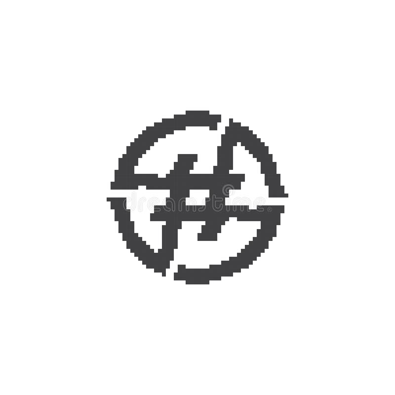 Hashtag Circle. Pixel Art 8 Bit Vector Icon Illustration Stock ...