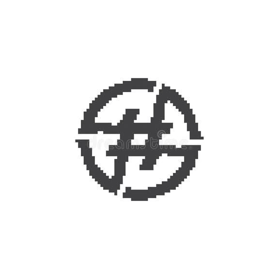 Hashtag Circle. Pixel Art 8 Bit Vector Icon Illustration Stock ...