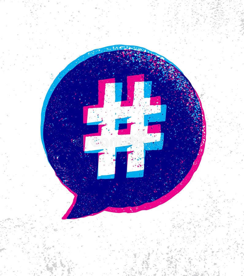 Hashtag Creative Rough Internet Blogging Illustration on Organic ...