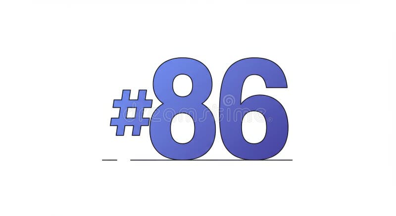 Hashtag Eighty-Six stock illustration. Illustration of label - 387826407