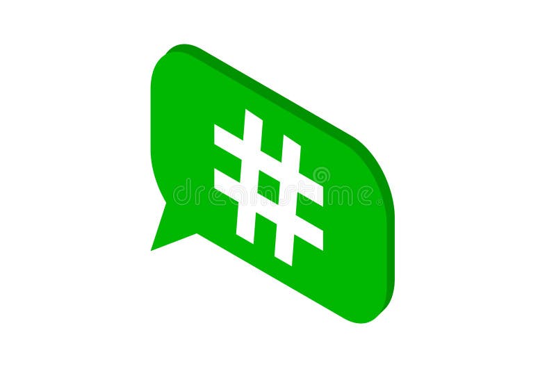 Hashtag Chrome Sign stock illustration. Illustration of concept - 45682899