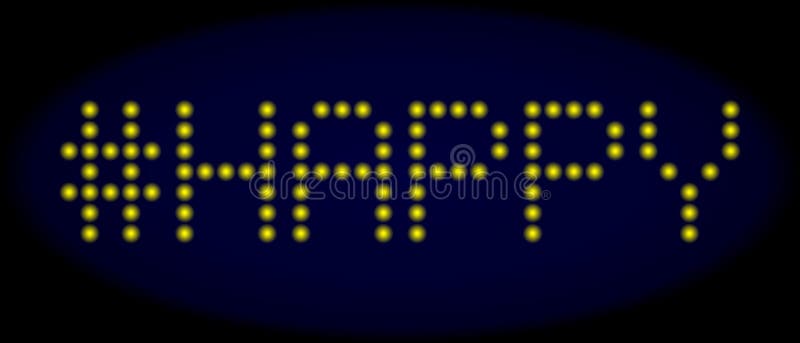 Hashtag HAPPY Led Style Message with Glowing Dots Stock Vector ...