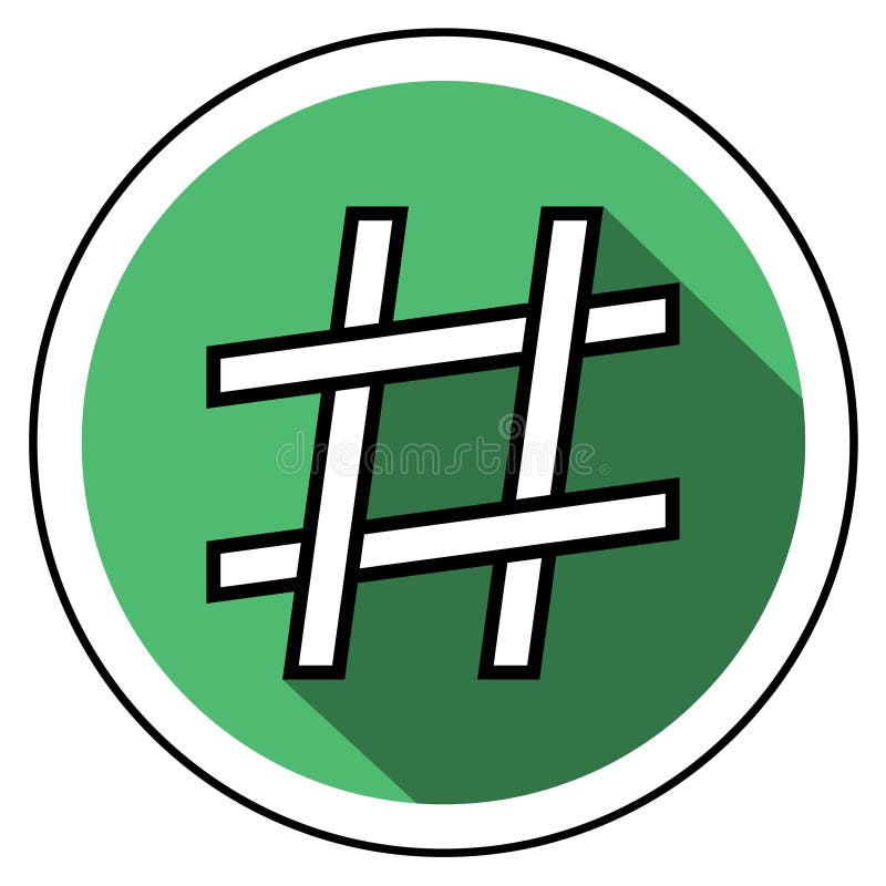 Hashtag icon flat style stock vector. Illustration of icon - 84215853