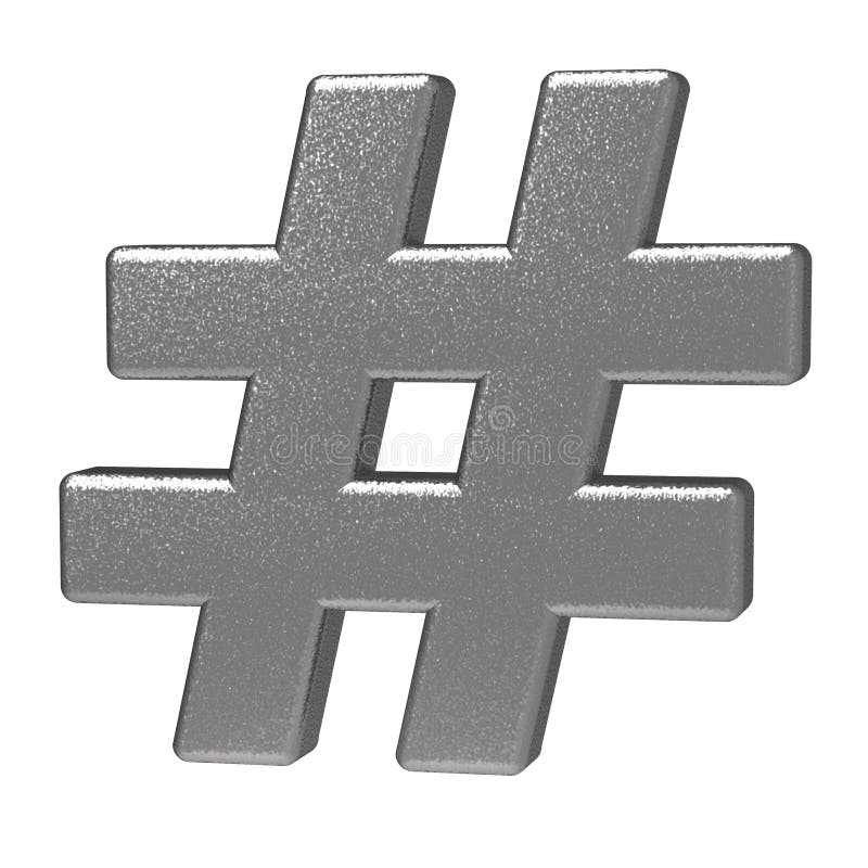Hashtag Icon Isolated on White Background. 3D Illustration Stock ...