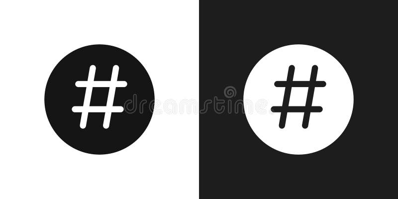 Hashtag Icon Logo Set Vector Stock Vector - Illustration of cyberspace ...