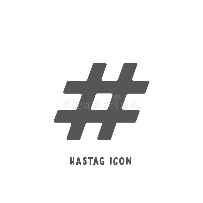Hashtag Simple Black Line Icons Vector Set Stock Vector - Illustration ...