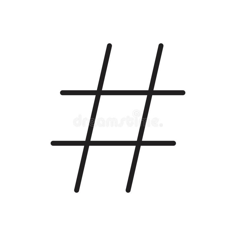 Hashtag Icon Simple Thin Outline Stock Vector - Illustration of ...