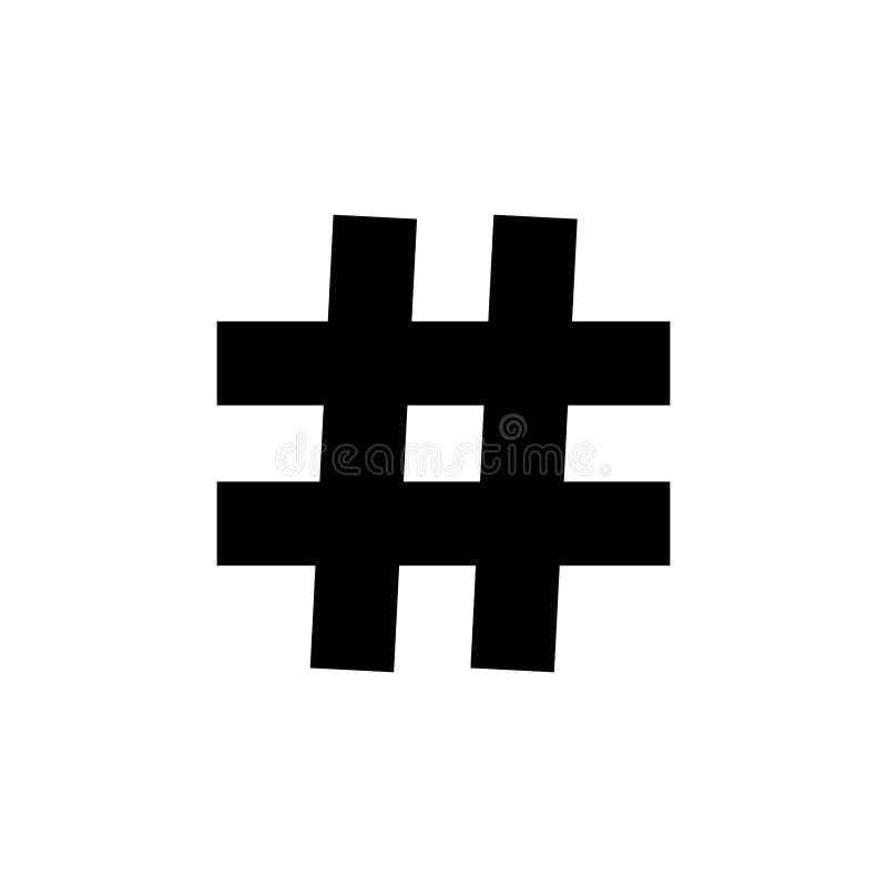 Hashtag Icon Vector Isolated on White Background. Black Hashtag Icon ...