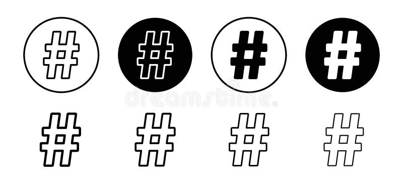 Hashtag Icon Vector Set Collection for Web Stock Vector - Illustration ...