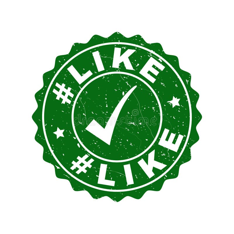 Hashtag Like Grunge Stamp with Tick Stock Vector - Illustration of ...