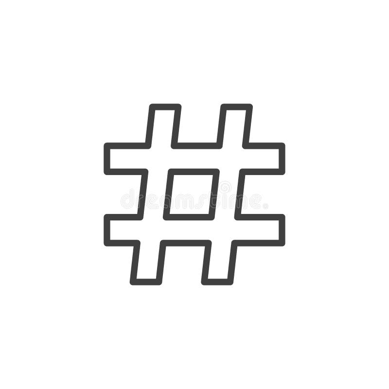 Hashtag line icon stock vector. Illustration of sign - 257231088