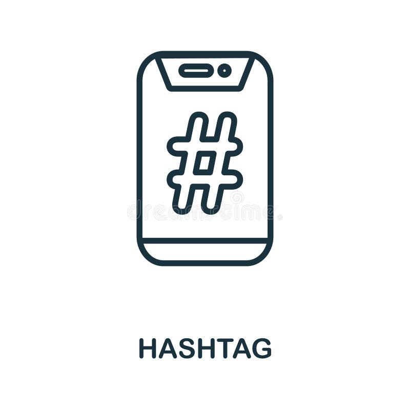 Hashtag Line Icon. Monochrome Simple Hashtag Outline Icon for Templates ...