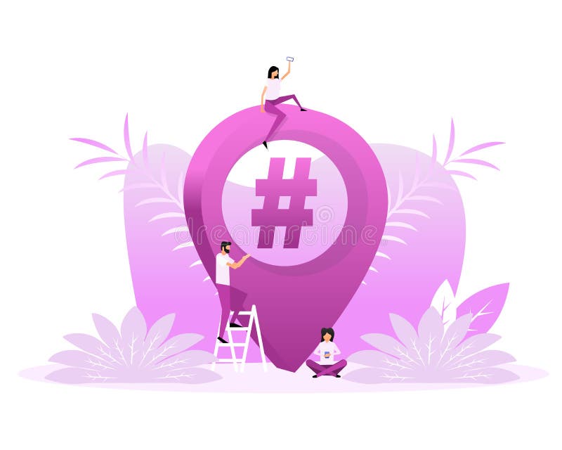 Hashtag Location People, Great Design for Any Purposes. Flat Vector ...