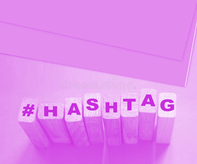 HASHTAG Made with Building Blocks. Web Searching Concept Stock Photo ...