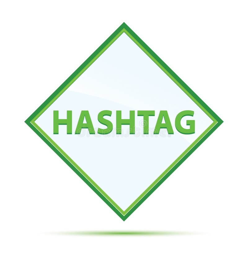 Hashtag Modern Abstract Green Diamond Button Stock Illustration ...