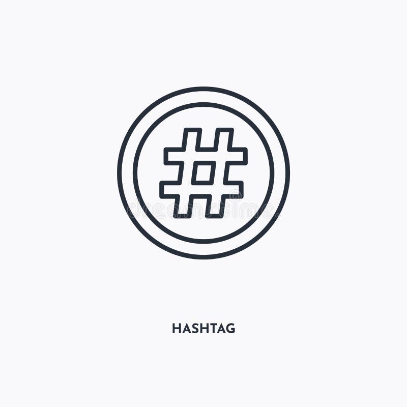 Outline Hashtag Vector Icon. Isolated Black Simple Line Element ...