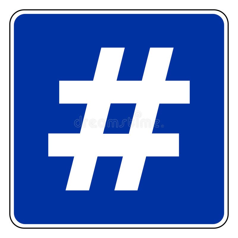Hashtag and road sign stock vector. Illustration of square - 228486382