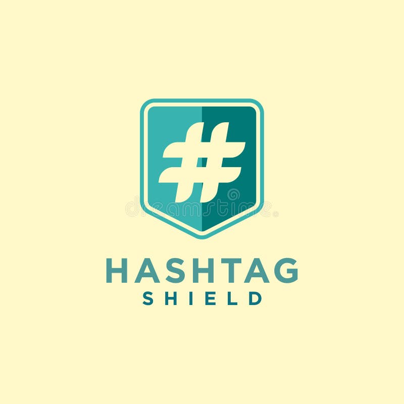 Hashtag Shield Logo Design , Showing Shield Icon with Hashtag Icon, for ...
