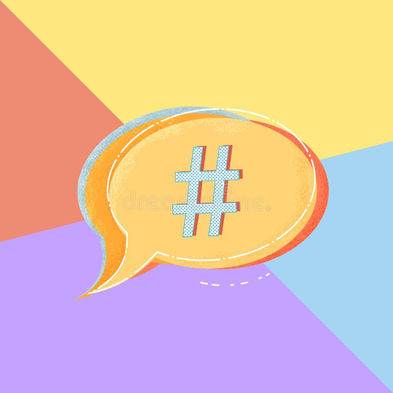 Hashtag Sign with Bubble Speech. Vector Illustration. Stock Vector ...