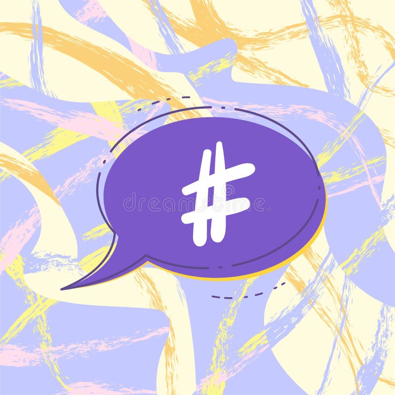 Hashtag Sign with Bubble Speech. Vector Illustration. Stock Vector ...