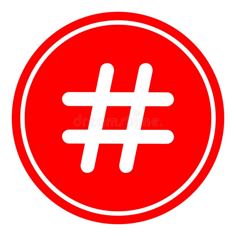 Hashtag Sign Icon Vector Illustration on Red Background Stock Vector ...