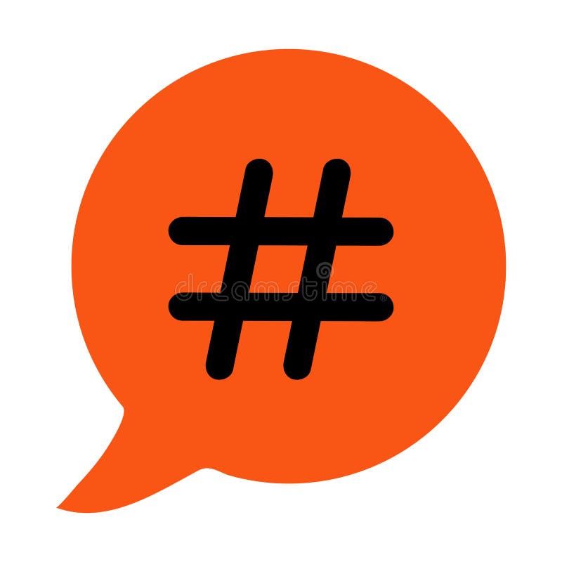Hashtag Sign Icon Vector Illustration on Orange Background Stock Vector ...