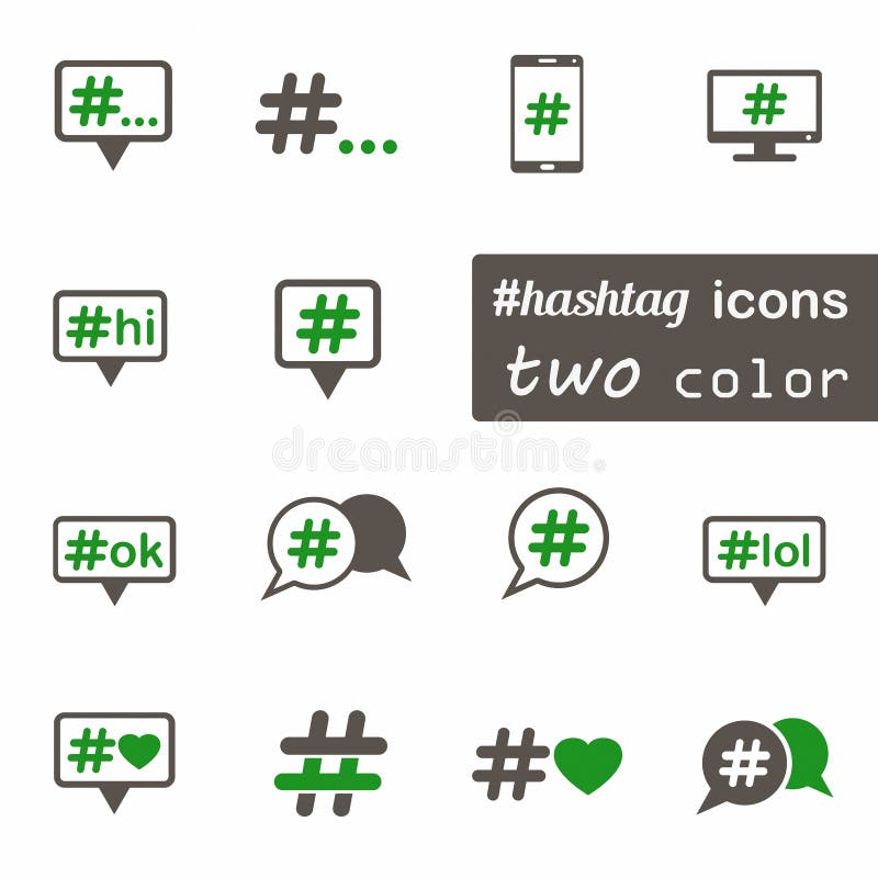Hashtag Simple Vector Icons Stock Vector - Illustration of marketing ...