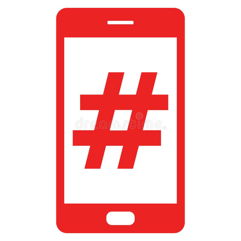Hashtag and Smartphone As Vector Illustration Stock Vector ...
