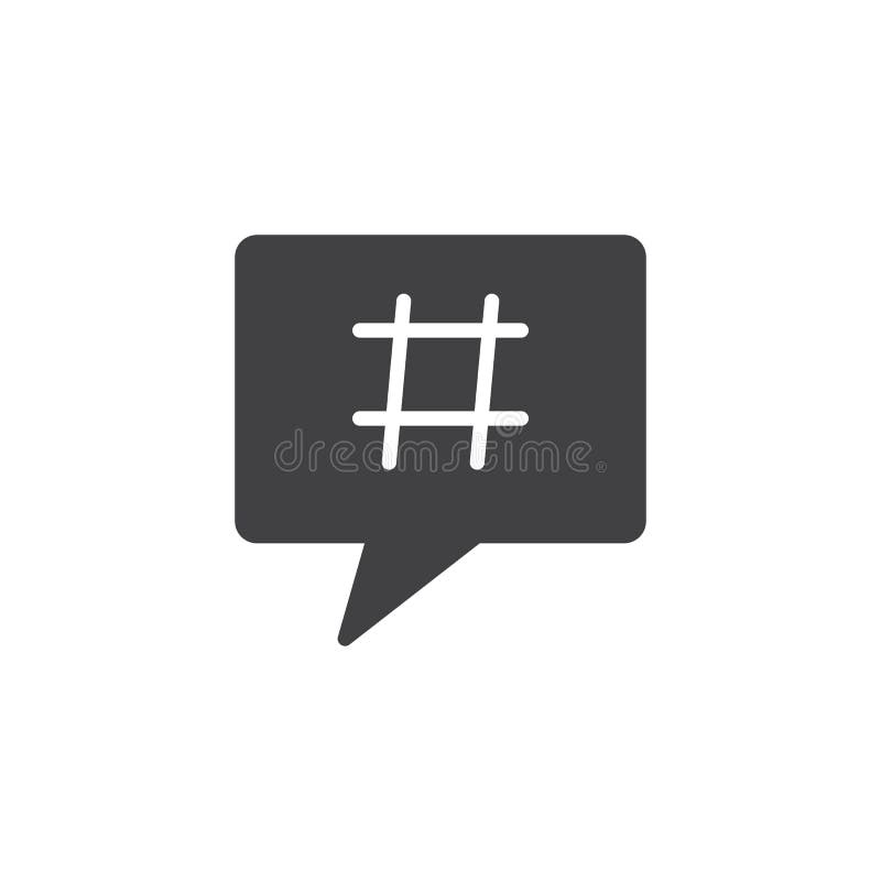 Hashtag Sign On Speech Bubble. Vector Illustration. Stock Vector ...