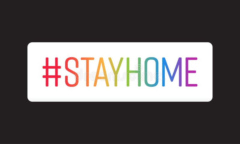 Hashtag Stay Home. Red Heart Icon and House Symbol on a White ...