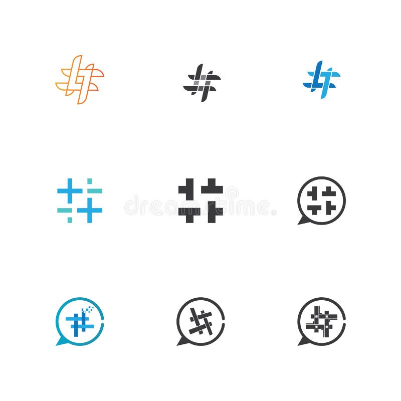 Hashtag Symbol Creative Design Template Stock Vector - Illustration of ...