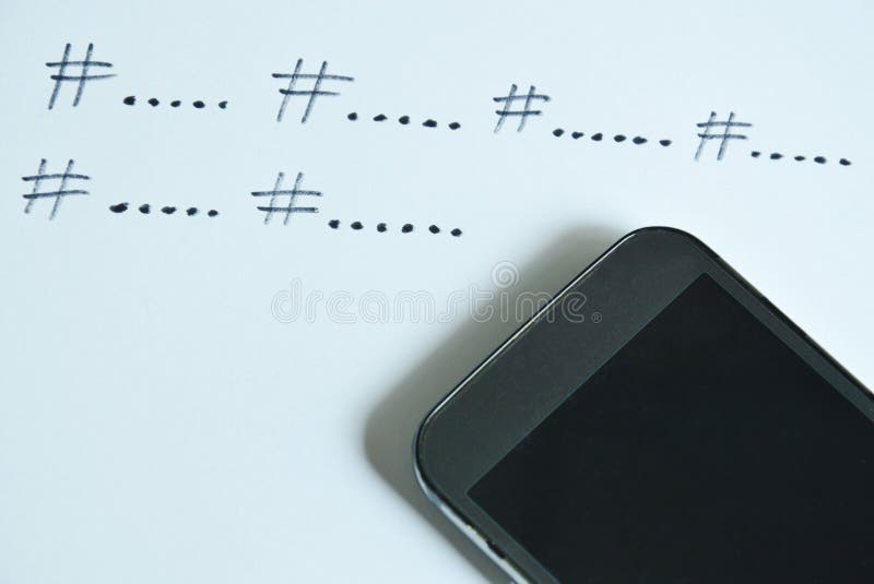 Hashtag Symbol for Grouping Content in Social Media Write on Paper and ...