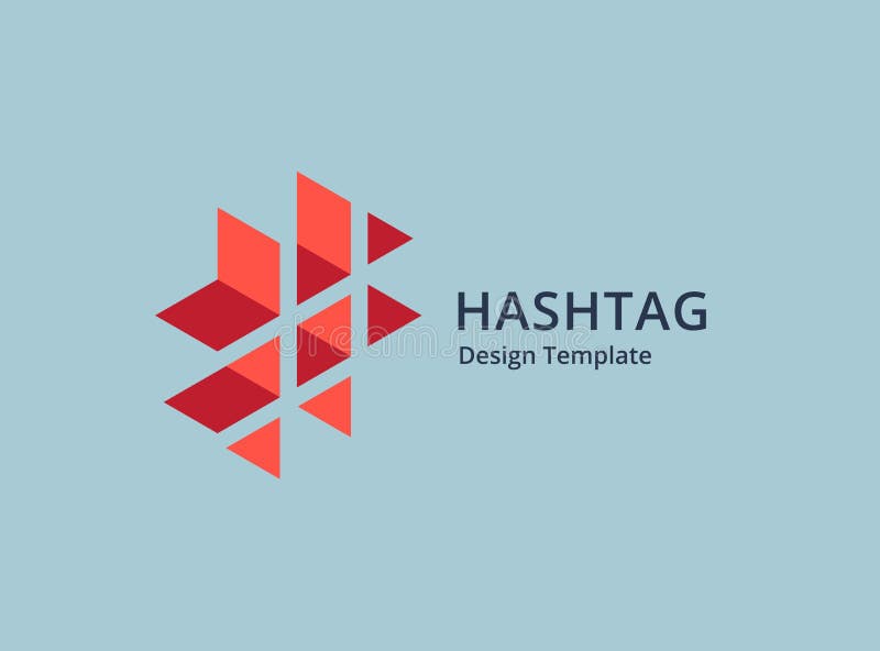 Hashtag Symbol Logo Icon Design Template Elements Stock Vector ...