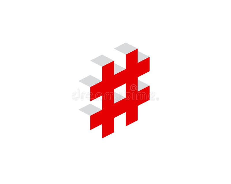Hashtag Symbol Logo Icon Design Template Elements Stock Vector ...