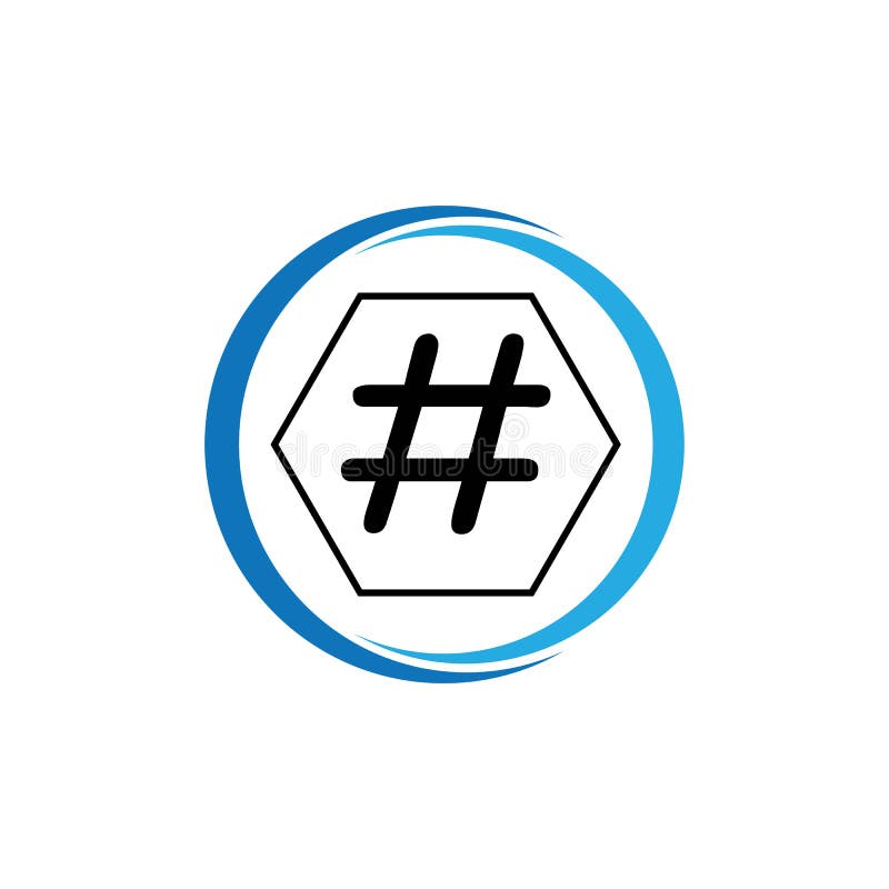 Hashtag Symbol Logo Icon Design Template Elements Stock Vector ...