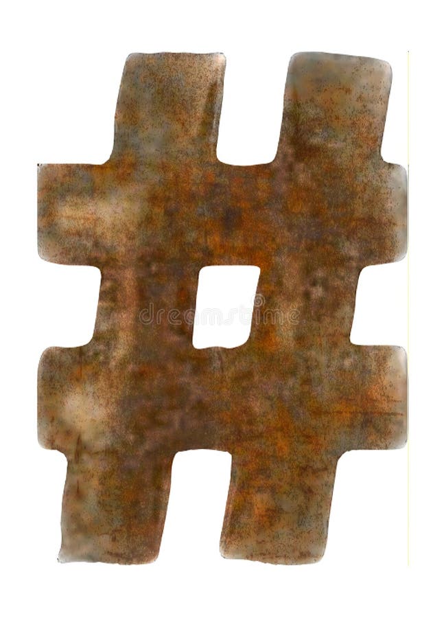 Hashtag Symbol Vintage Antique Text Isolated - 3d Rendering Stock ...