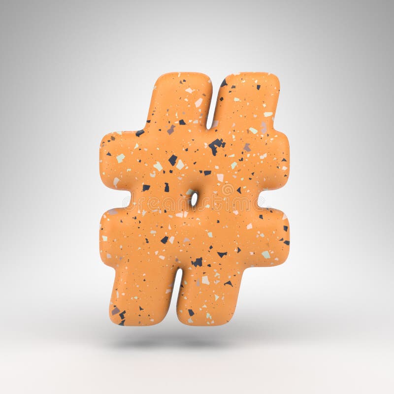 Orange 3d Hashtag Symbol Isolated on White Background Stock ...