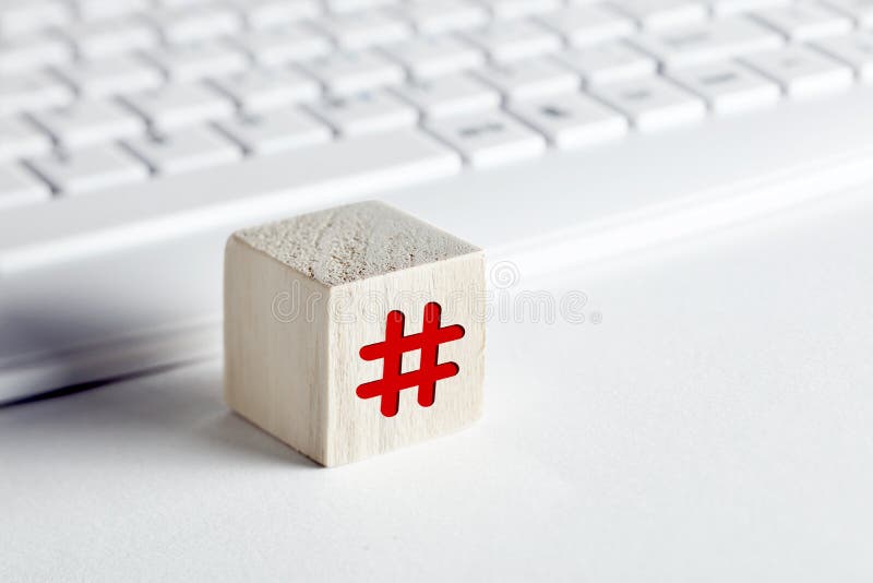 Hashtag on a Computer Keyboard Stock Photo - Image of black, light ...