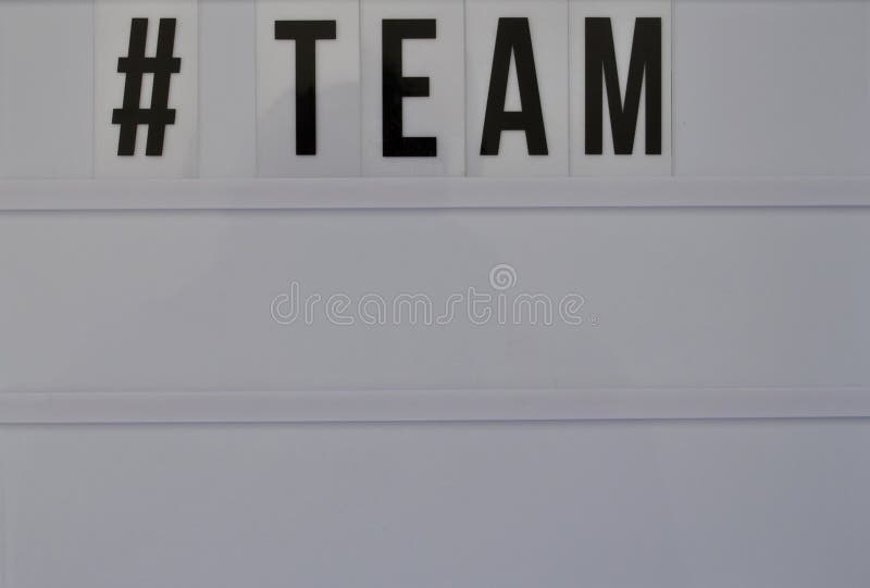 Hashtag Team Statement on White Background Stock Photo - Image of black ...