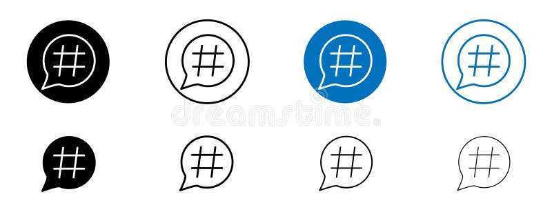 Hashtag vecor icon set stock vector. Illustration of repost - 340390024