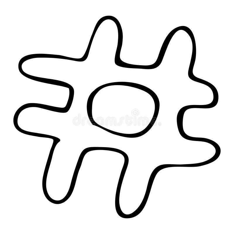 Hashtag, Vector Element in Doodle Style, Coloring Book Stock Vector ...