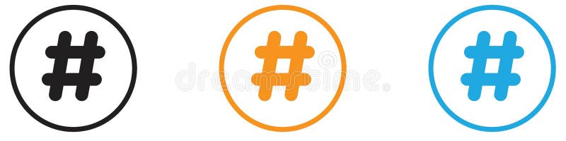 Hashtag Vector Logo Set Collection for Web App Ui Stock Vector ...