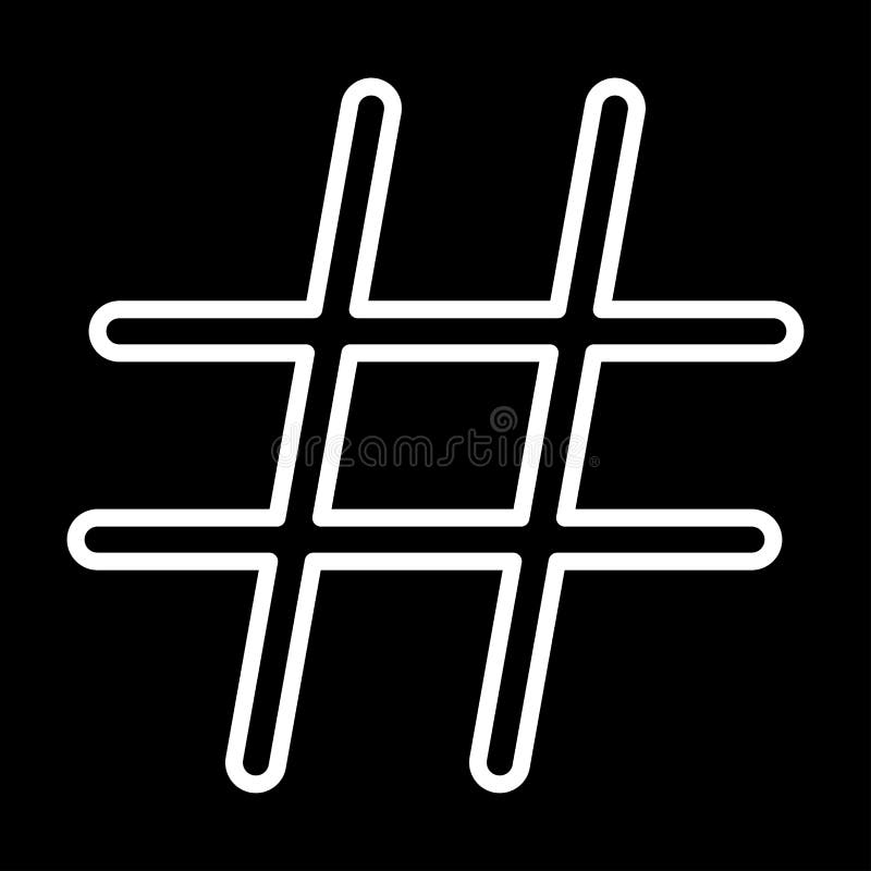 Hashtag Icon Black Color in Circle Stock Vector - Illustration of ...