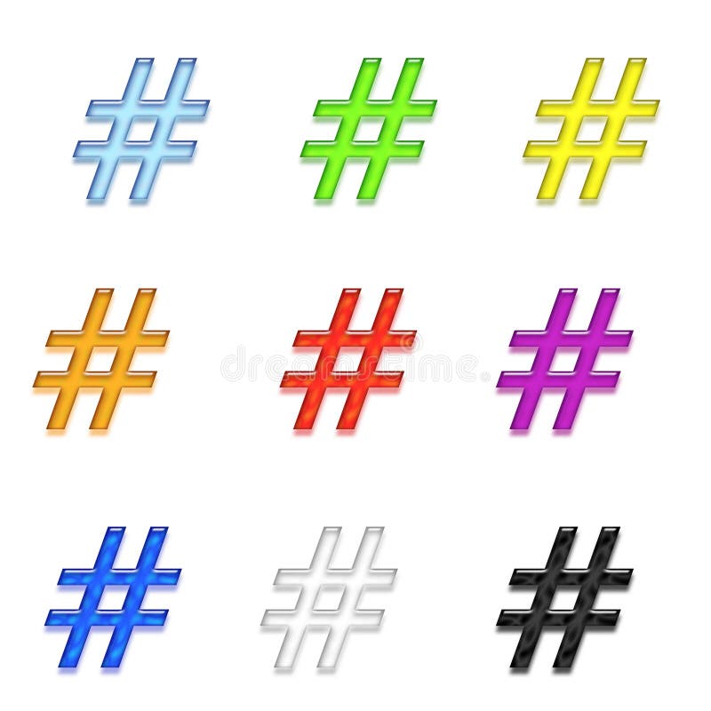 Hashtags Oder Pfund-Symbol-oder Zahl-Zeichen Stock Abbildung ...
