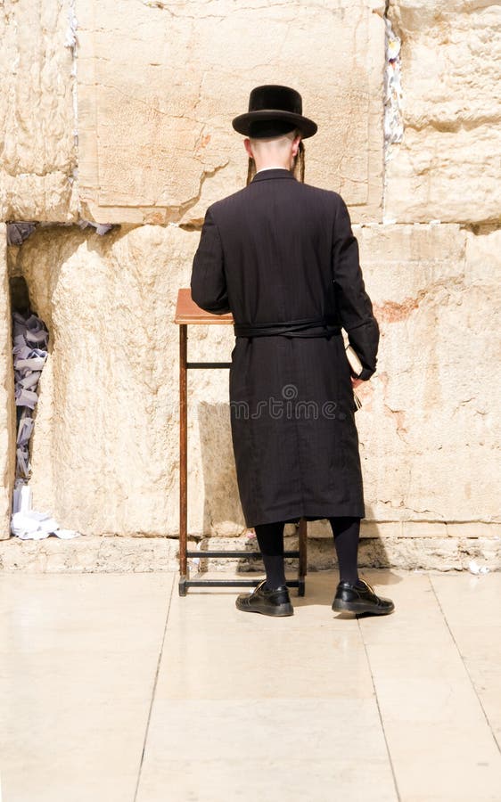 Hasidic Jewish Man Praying at the Western Wall Editorial Stock Photo ...