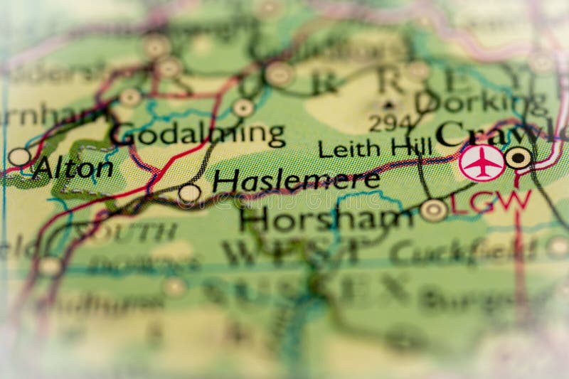 Haslemere, England Highlighted on a World Map Stock Image - Image of ...